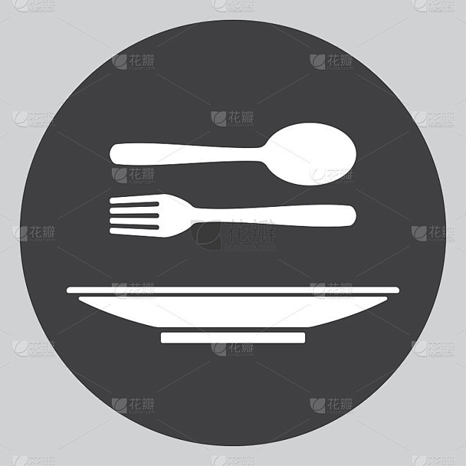 Fork spoon and plate icon. vector design