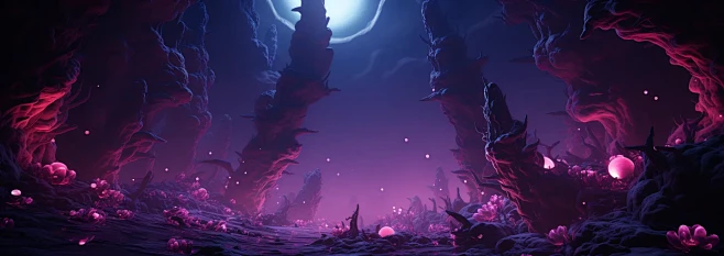 Armed alien warrior guards keeping watch above in a large cavern cave ...