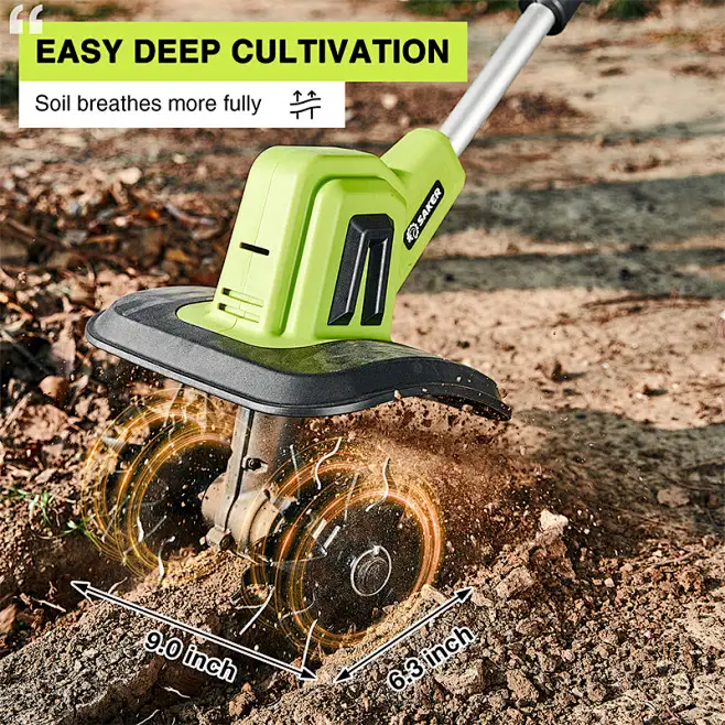Saker 22V Cordless Electric Garden Tiller Cultivator – Sakerplus-花瓣网