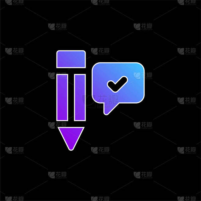 同意蓝色渐变矢量图标