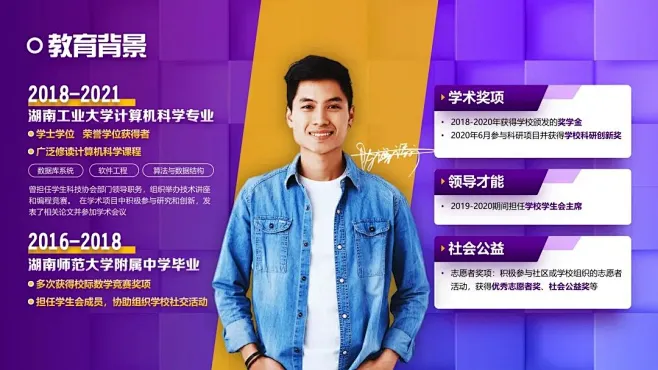 个人简历PPT 教育背景 PPT人物介绍内容页 @多梦PPT⇦ https://huaban.com/user/tooodream-花瓣网