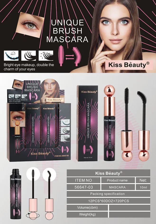 Unique Mascara Kiss Beauty 2022 New Design Wide Rotation Organic Volume ...
