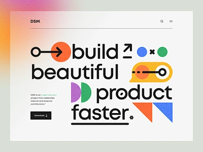 DSM – Hero Header v3 blur gradient dark theme dark minimal clean ...