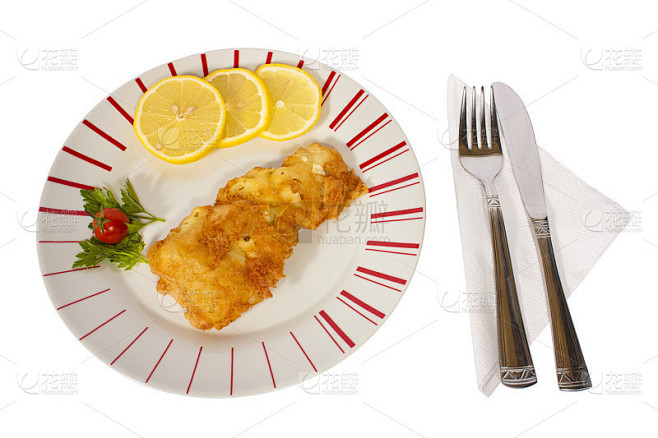 Fish schnitzel with lemon
