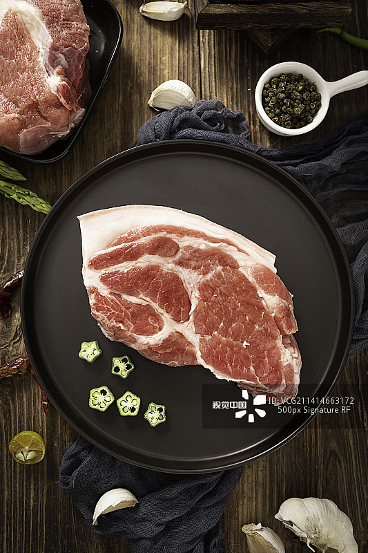 猪肉前腿肉夹心肉梅花肉图片素材