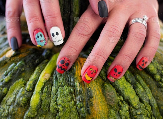 杰克灯笼指甲艺术设计