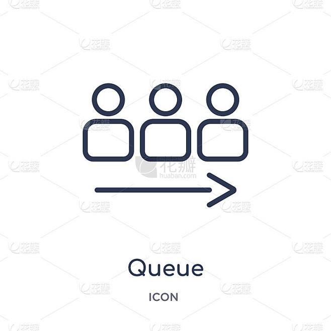 Linear queue icon from Birthday party outline coll
