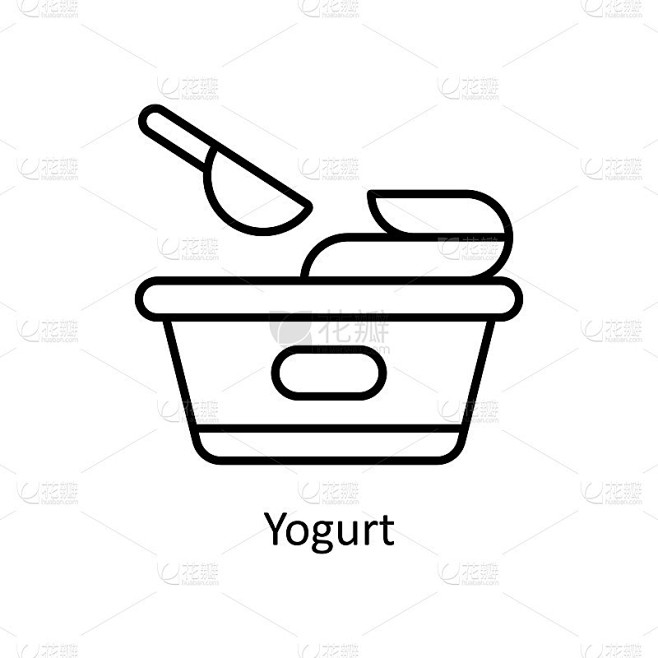酸奶矢量轮廓图标网页隔离在白色背景EPS 10文件