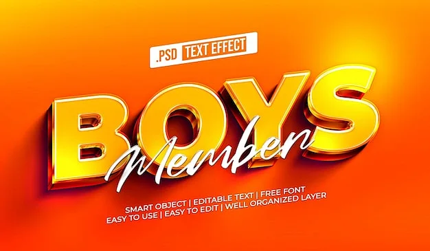 Free PSD boys text style effect-花瓣网