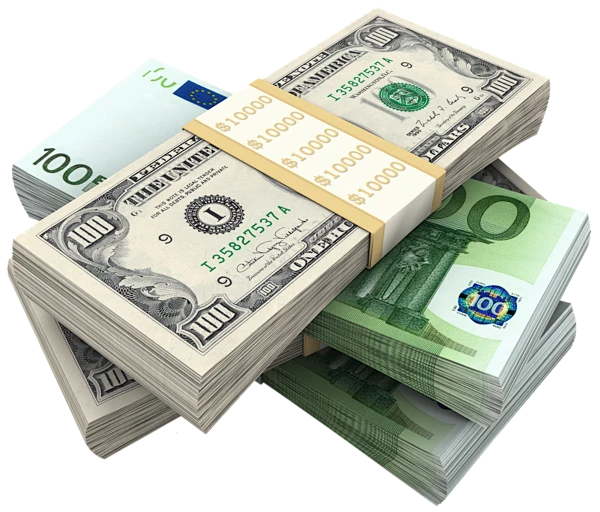 Bundles Of Dollars and Euro PNG Clipart Picture-花瓣网