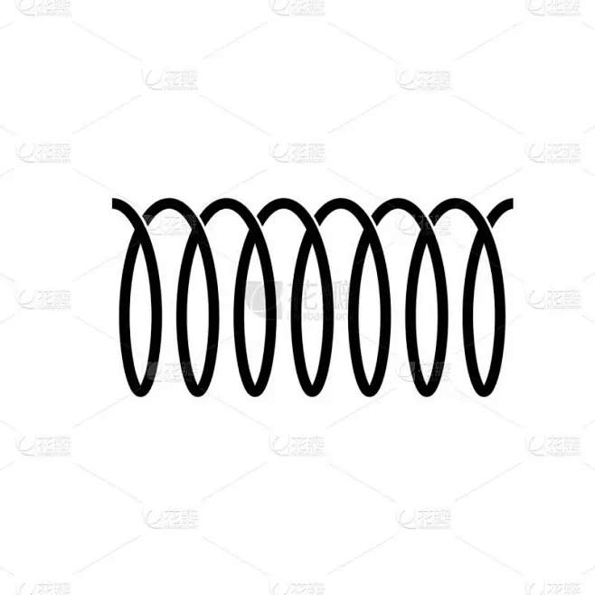 螺旋弹簧矢量图标。灵活的符号-花瓣网