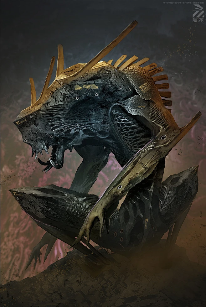 机械兽原画机械怪兽原画科幻怪兽原画来自cgbook.cn (244)-花瓣网