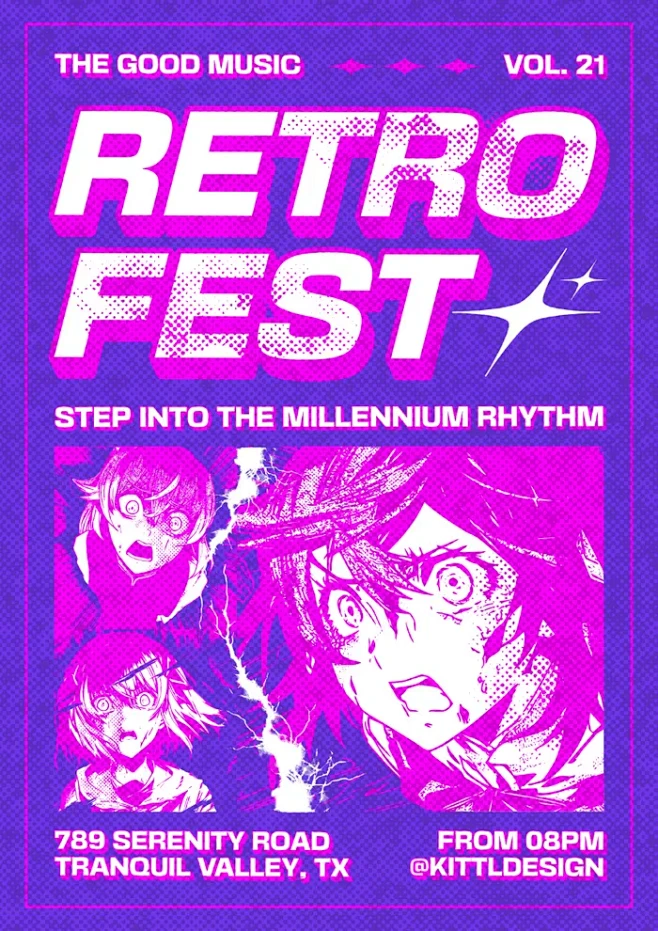 Festival Music Anime Poster Design Template-花瓣网