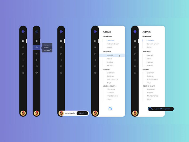 UI灵感 设计组件 积累一波侧边导航栏设... 来自移动端设计 - 微博
