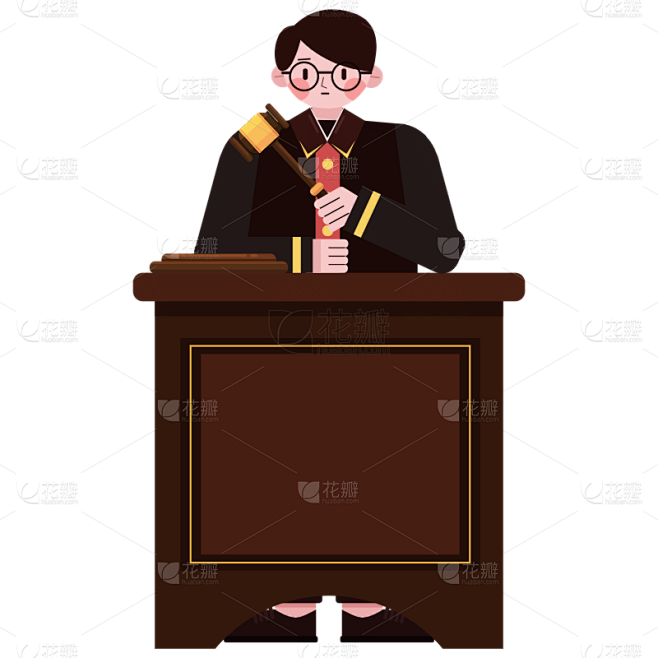 扁平-法官职业形象元素-SVG10