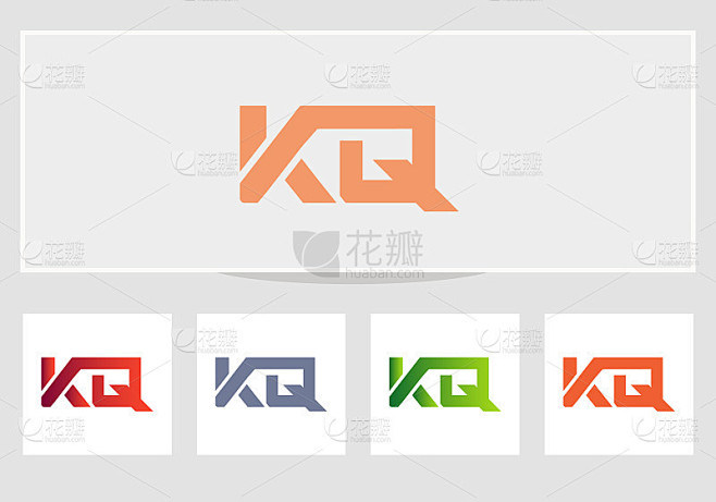 首字母KQ标志设计模板。KQ标志设计