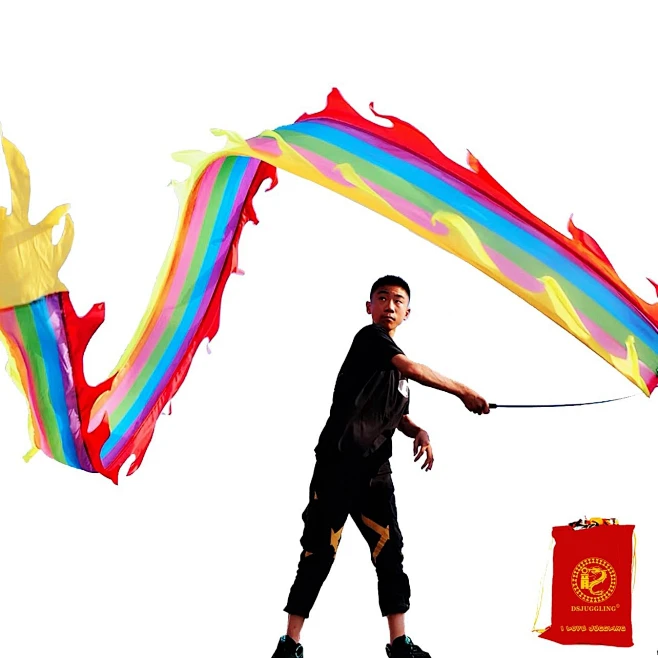 3 Meters (9.8 FT) Washable Silk Dragon Poi For Kids & Adults - Outdoor ...