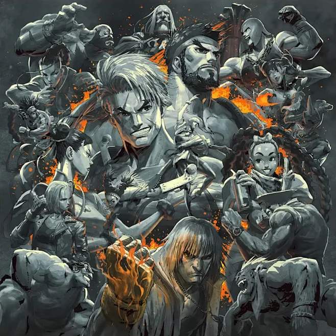 Soundtrack Cover Art from Street Fighter 6-花瓣网