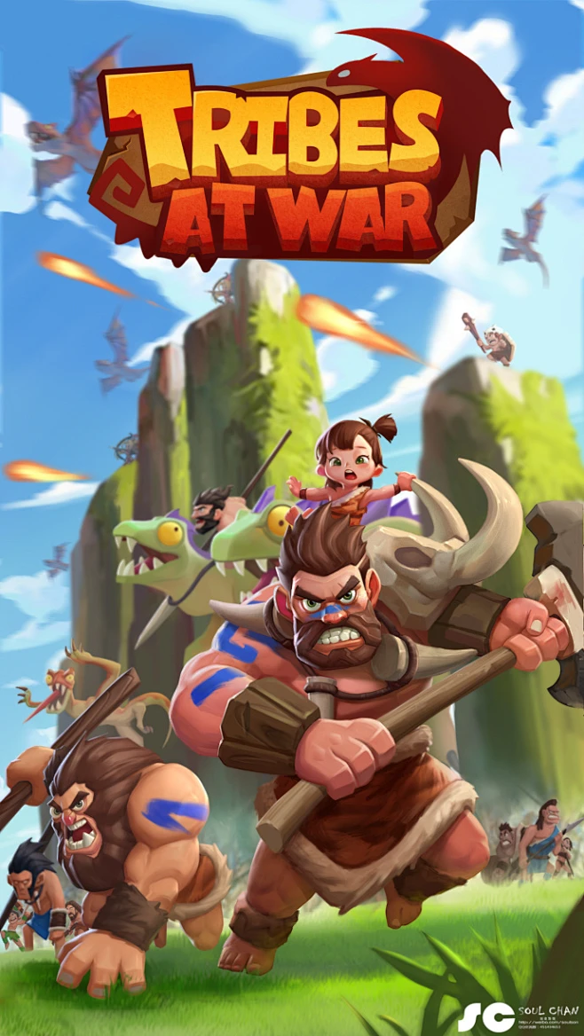 从2016到今天 基本投身在【Tribes At War】的这款研发上面 17年基本都在绘制美宣上 当然也参与了兵种的前期概念与部分英雄的设计 ...