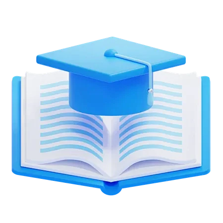 Book with Academic Cap 3D Icon-花瓣网