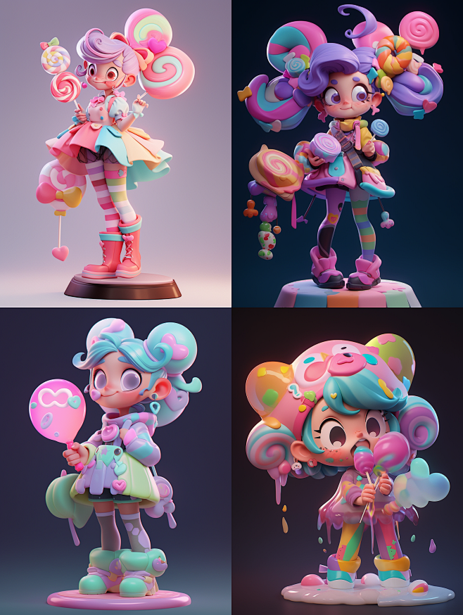 5415_A_cute_candy_girl_full_body_blender_candycolor_Plastic_mat ...