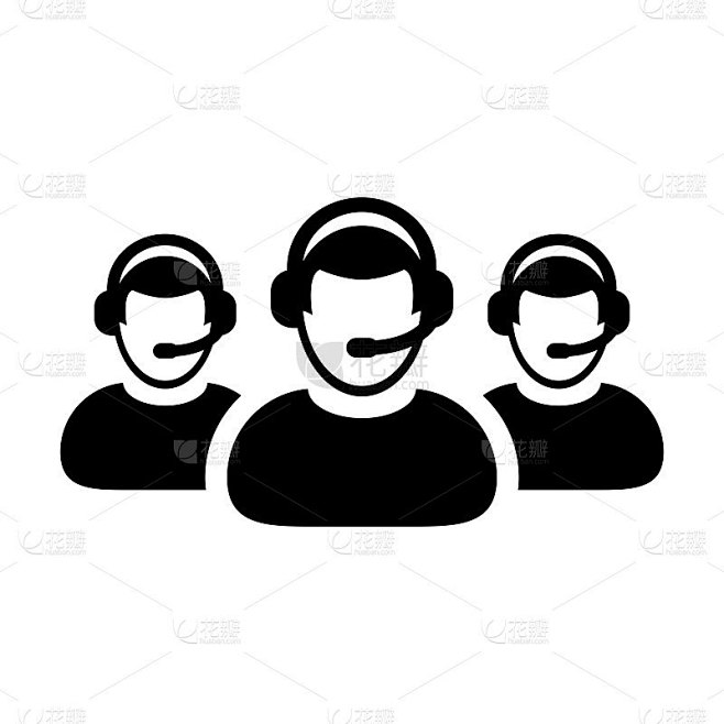 Customer service icon vector male business support