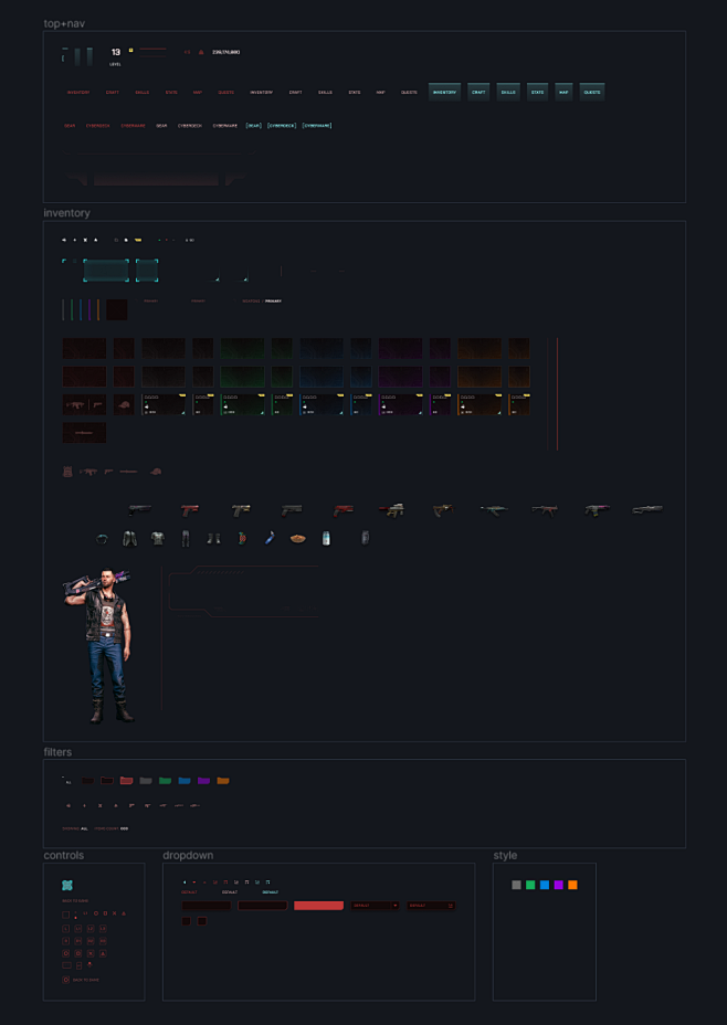 Character concept Cyberpunk game GUI HUD inventory UI user interface ux ...