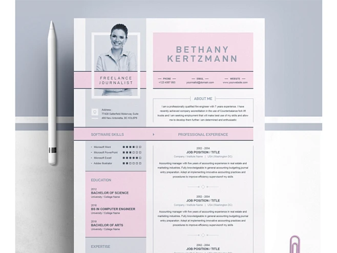 Cool & Creative CV / Resume Design design minimal resume professional ...
