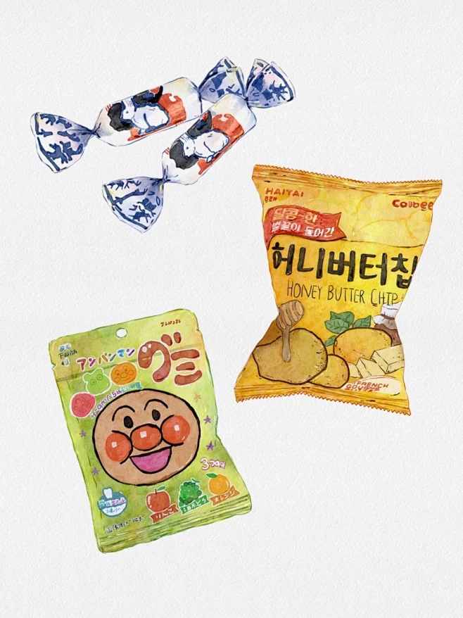 ipad水彩小零食_插画师鲤鱼__插画师作品_涂鸦王国gracg.com-花瓣网