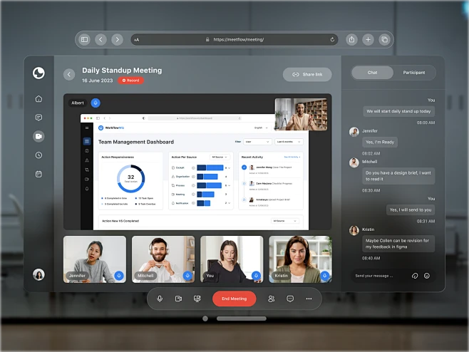 Meeting Platform for Vision OS - Spatial UI by Zaim for Sans Brothers ...