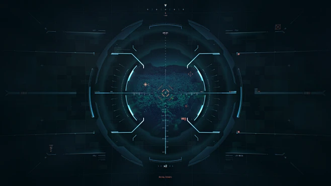 design FUI HUD Interface science fiction scope screen UI-花瓣网