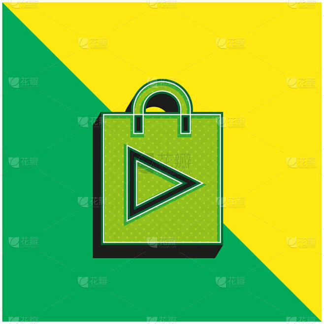 App Store Green and yellow modern 3d vector logo