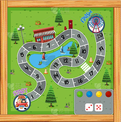 棋盘游戏,自驾游,骰子,开端,图像,公园,池塘,矢量,儿童,湖