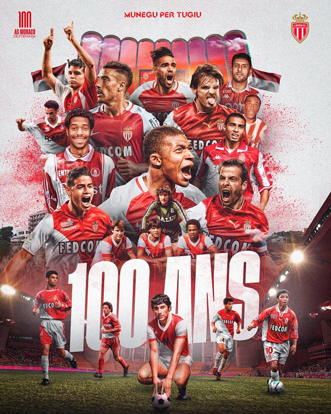 Monaco football Sports Design Social media post Graphic Designer soccer ...