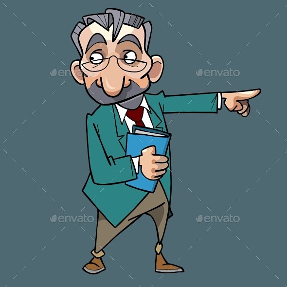 漫画,一个穿着西服的男人和眼镜点——人们的角色Cartoon Man in a Suit and Glasses Points ...