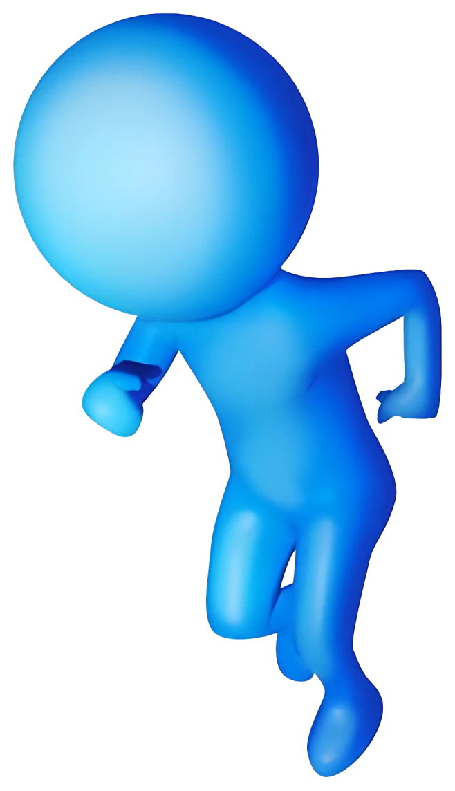 奔跑的蓝色人-花瓣网