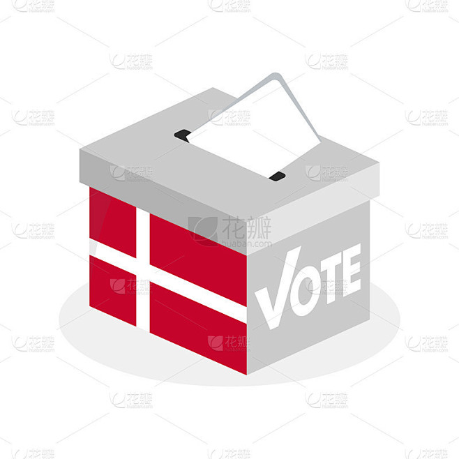 Election ballot box with a combination of Danish c