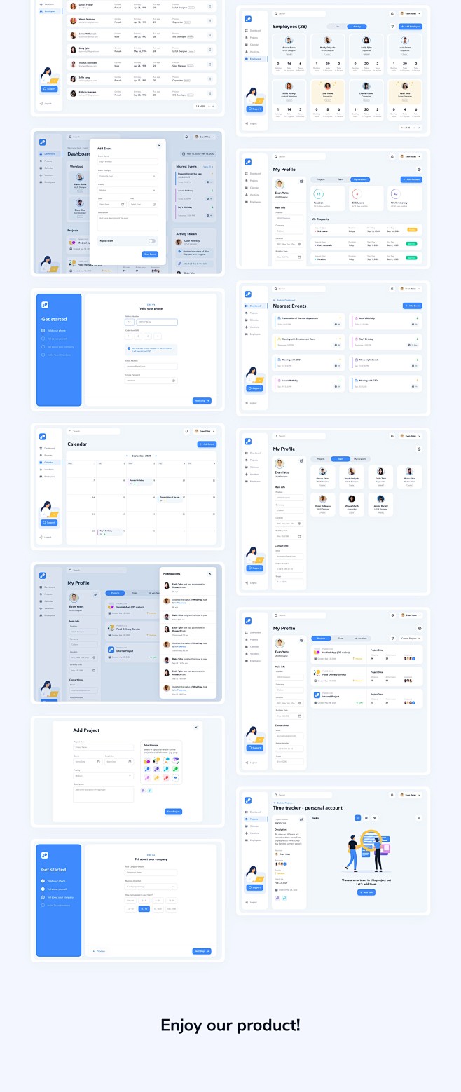 UI For a CRM System - Figma Resources : The UI kit includes 60 Web screens and 90+ well ...