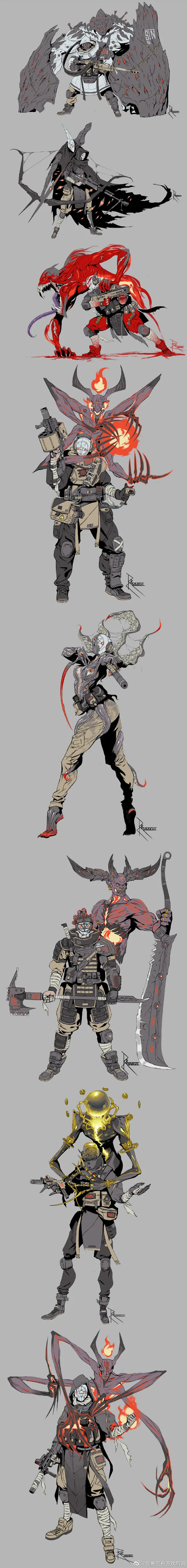 美国概念艺术家Robert Chew | 角色概设（吸血鬼/狼人/代理人与天使代表7个神圣的美德/7宗罪与恶魔结盟的特工） -花瓣网