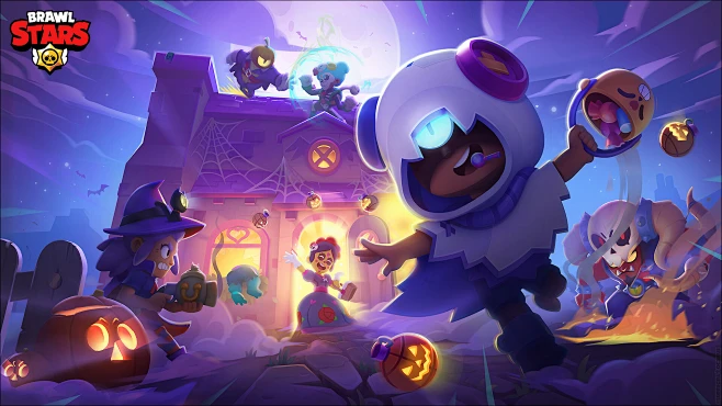 BRAWL STARS Loading Screen illustration | Brawloween Special Event-花瓣网