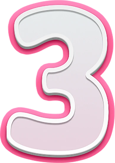 Pink Number 3 3D-花瓣网