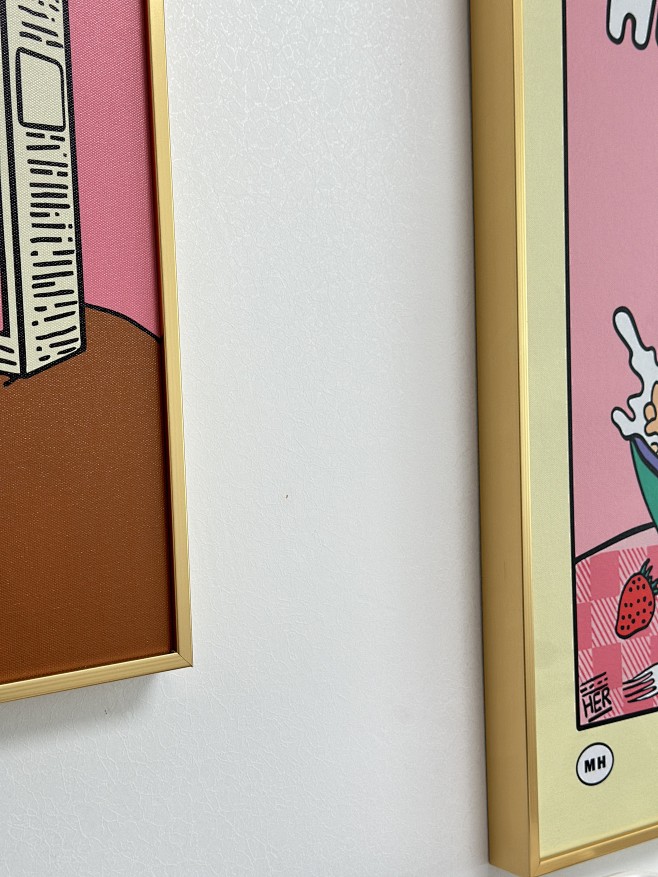 尺寸_40_60;外框类型_【PS画框】金色;组合形式_艺术微喷布艺画【优质油画布+防潮背板】;颜色分类_pink poster（B款）亲 ...