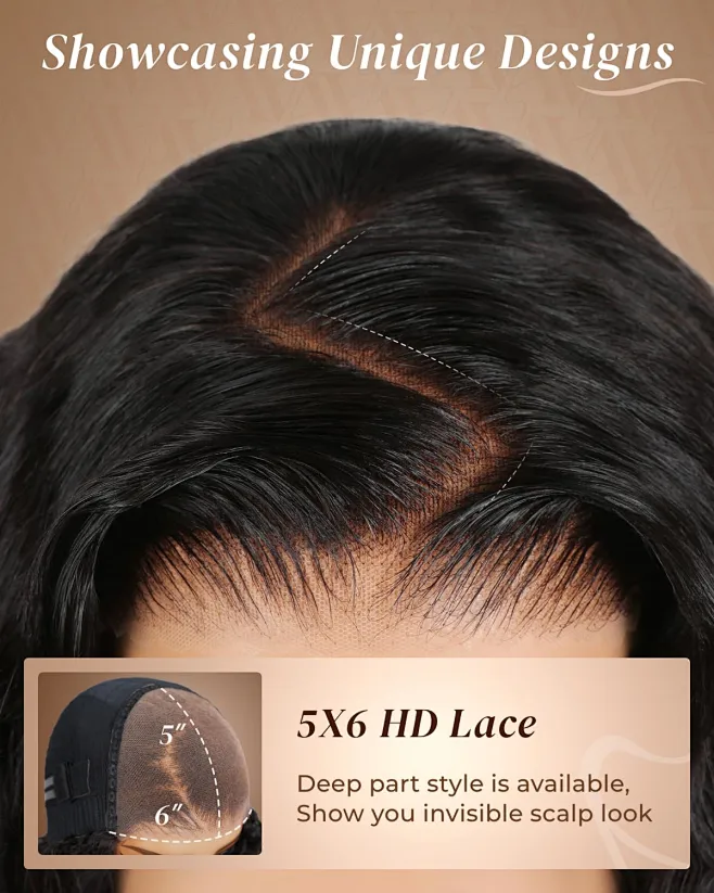 Amazon.com : Arabella 5x6 Wear and Go Glueless Wigs Human Hair 210% ...