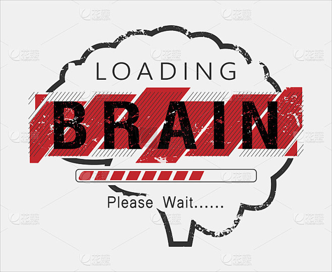 Loading brain please wait vector t-shirt design.