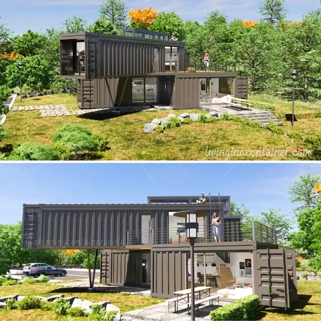915 sqft 2-Storey Container House Design | Living in a Container : This ...
