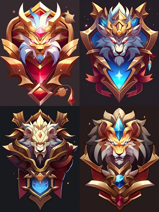 King_of_Glory_badge_icon_shield_with_cartoon_lion_head_7a2b21ca-4a08 ...