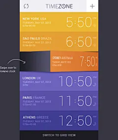 Time Zone App Concept on Behance #多火UI#-花瓣网