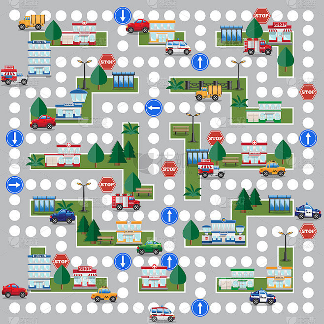 的城市。棋盘游戏。