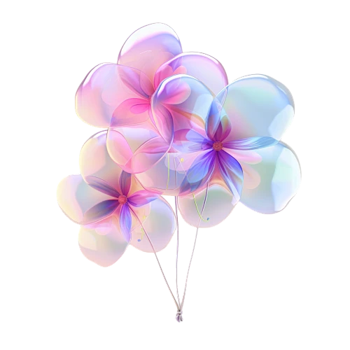 玻璃材质酸性元素entookak2626_balloon_flower_icon_translucenceholographic_simple ...