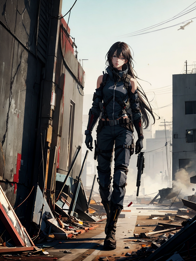 【918】AI制作末日黑长发女仅用于网封